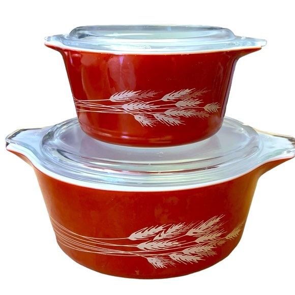 Pyrex | Kitchen | Pyrex Autumn Harvest Wheat Vintage Two Casserole ...